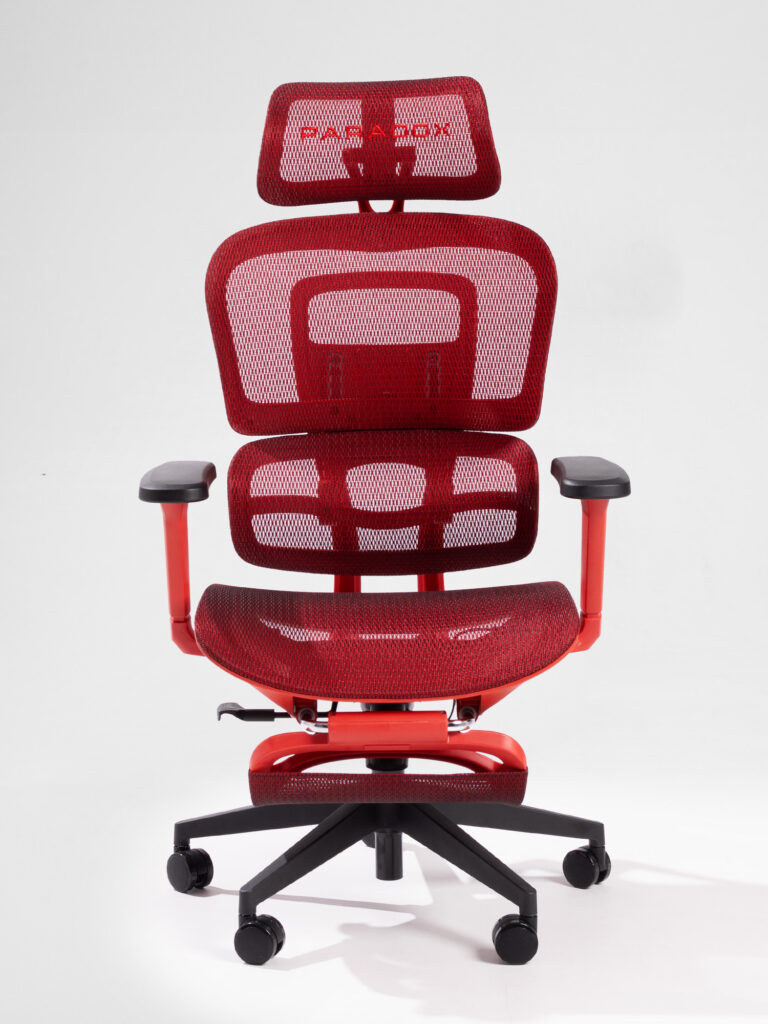 Ergonomiczny fotel Paradox Ergo One Red Mesh z pełną regulacją – Paradox24