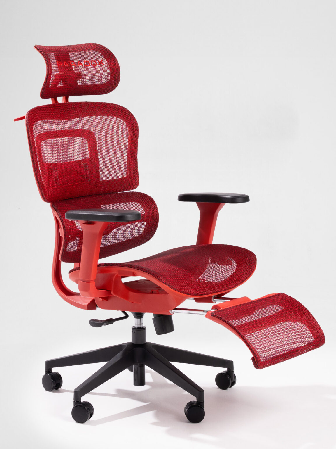 Fauteuil ergonomique Paradox Ergo One en maille rouge avec réglages ...